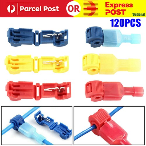 240PCS T-Tap Electrical Wire Crimp Terminals Quick Splice Cable ...