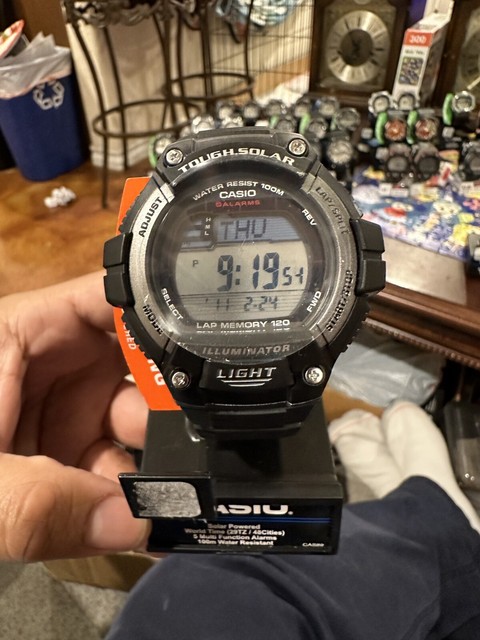 Casio Ws220-1av Solar Powered Watch 5 Alarms World Time 120 Lap Memory ...