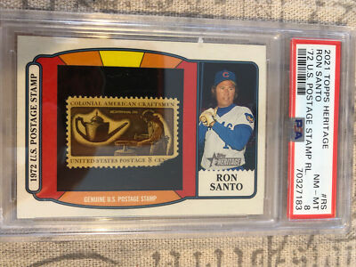 2021 Topps Heritage ‘72 U.S. Postage Stamp Ron Santo /50 PSA 8 Chicago ...