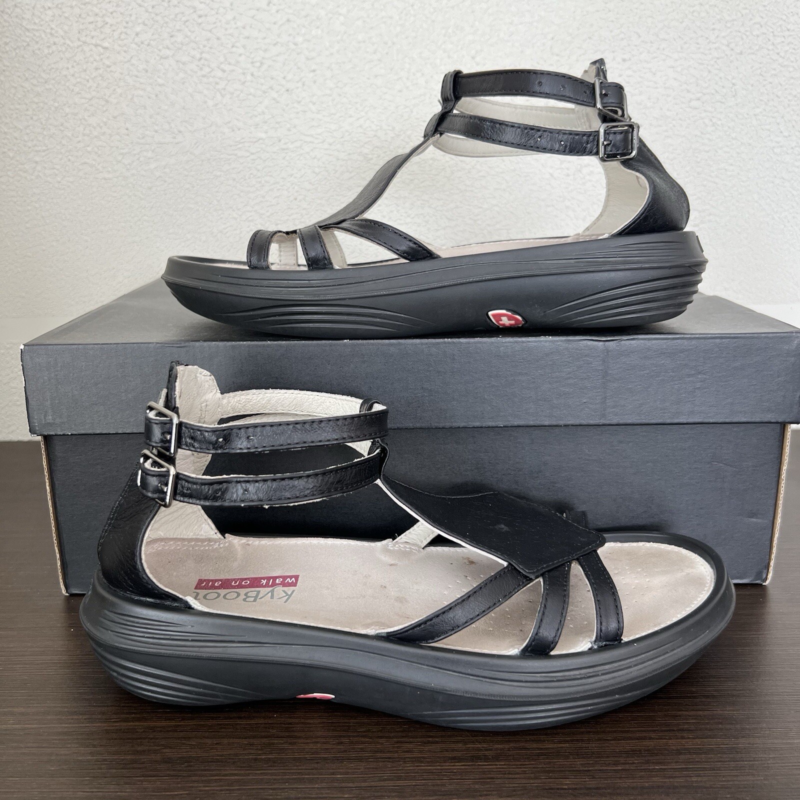 Kybun Kyboot Imo Black Leather Sandals Women's Size E… - Gem