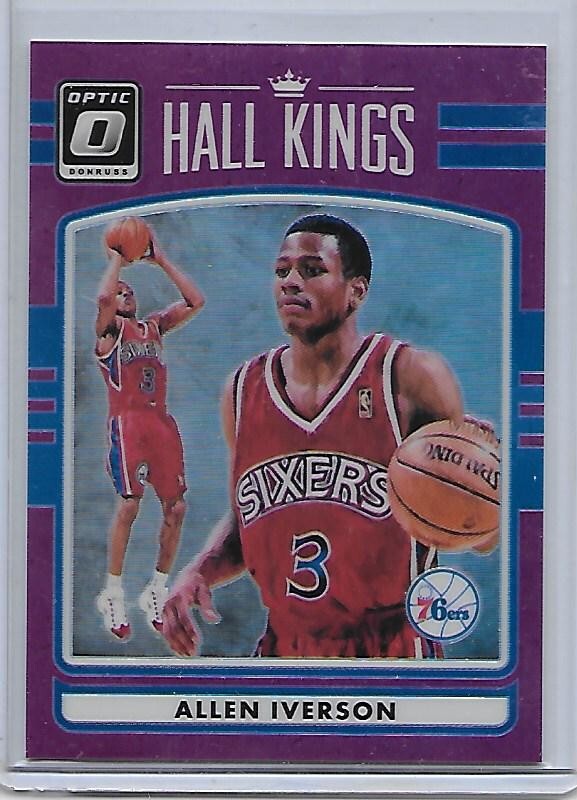 2016-17 Optic ALLEN IVERSON purple Hall Kings insert Philadelphia 76ers ...