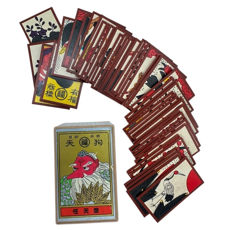 Vintage Hanafuda Marufuku Tengu Red Nintendo Japanese Playing Cards ...