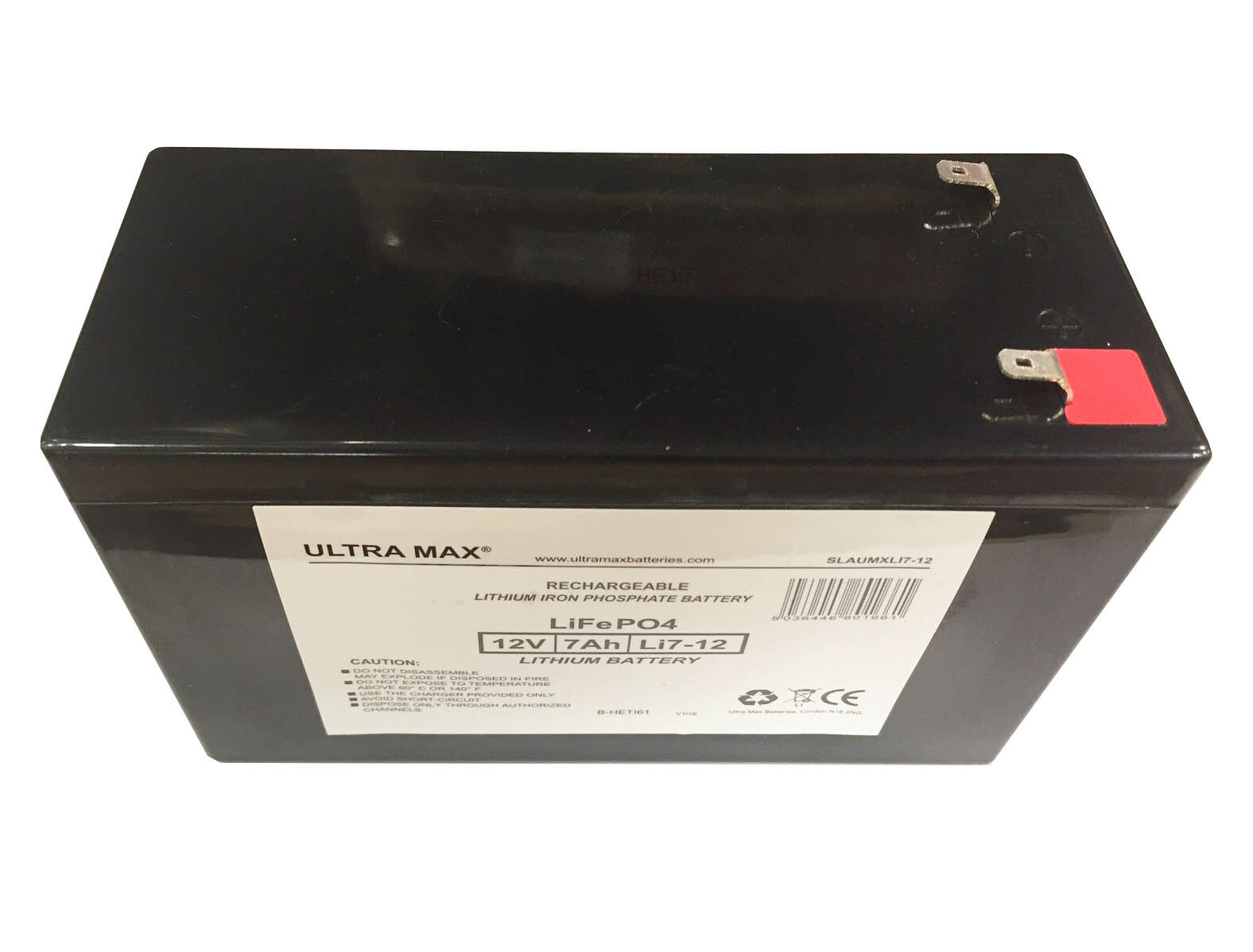 ULTRAMAX LI7-12, 12V 7Ah LITHIUM IRON PHOSPHATE / LiFePO4 BATTERY WITH ...