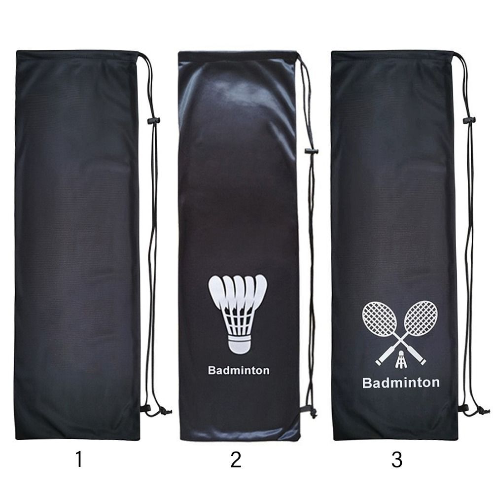 Badminton Rackets Bag Protective Sleeve Drawstring Pocket Racquet Cover ...