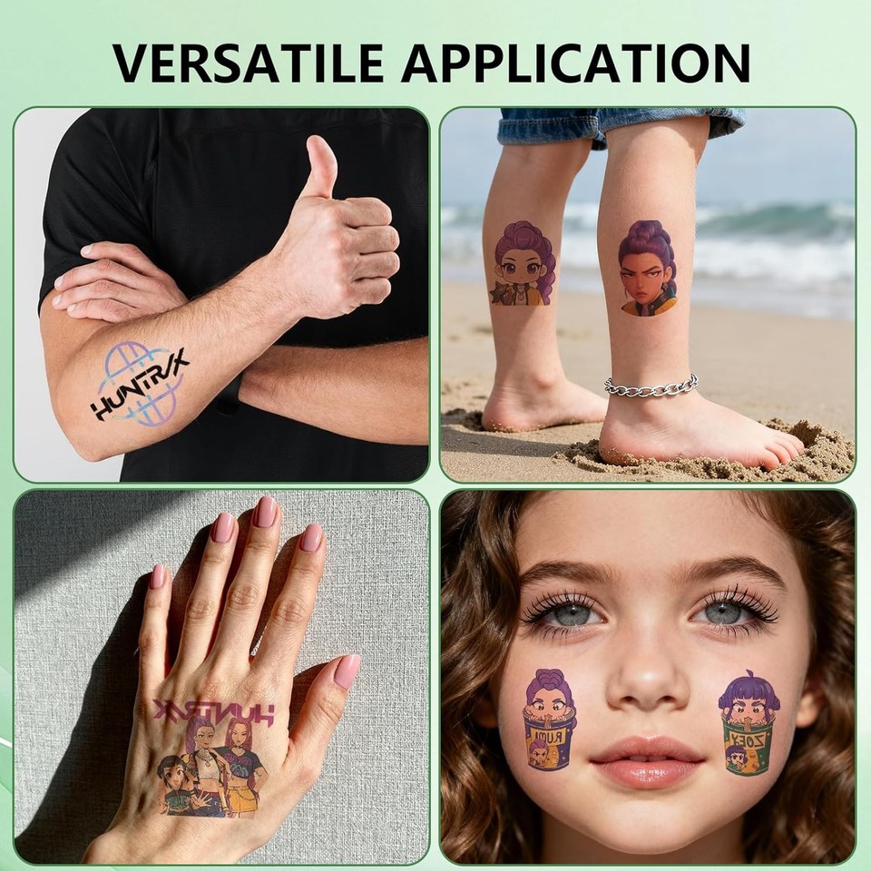 20 Pcs Colorful Kpop Tattoos, Waterproof Halloween Fake Temporary Kids ...