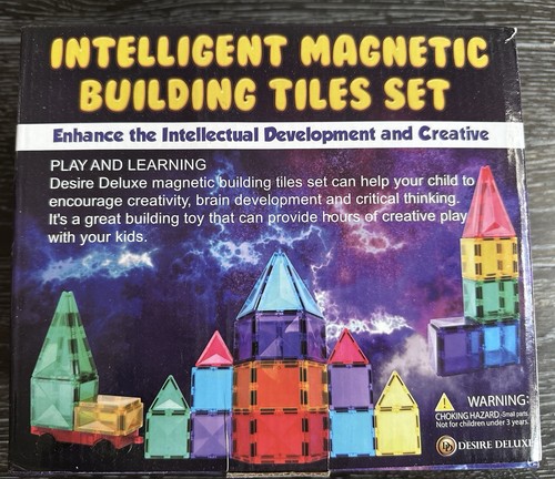 Intelligent Magnetic Building Tiles Set NEW STEM Toy Kids Creative ...