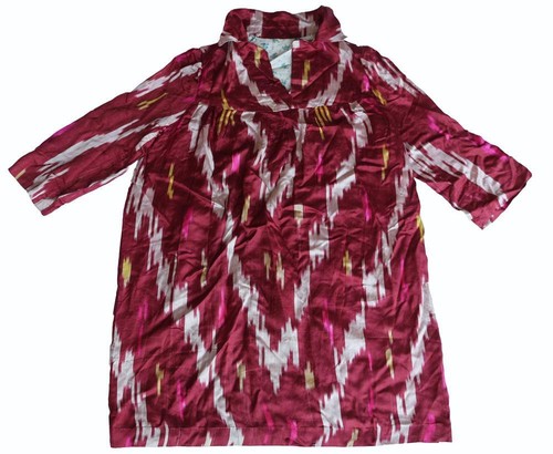 UZBEK TRADITIONAL "HAN-ATLAS" 70%SILK-30%COTTON WOMEN'S HANDMADE DRESS ...