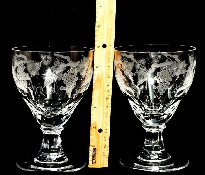 William Yeoward Crystal Large 6" CORDELIA PATTERN Water / Wine Goblets ...