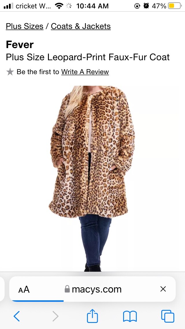 Fever leopard print long faux fur coat - Gem