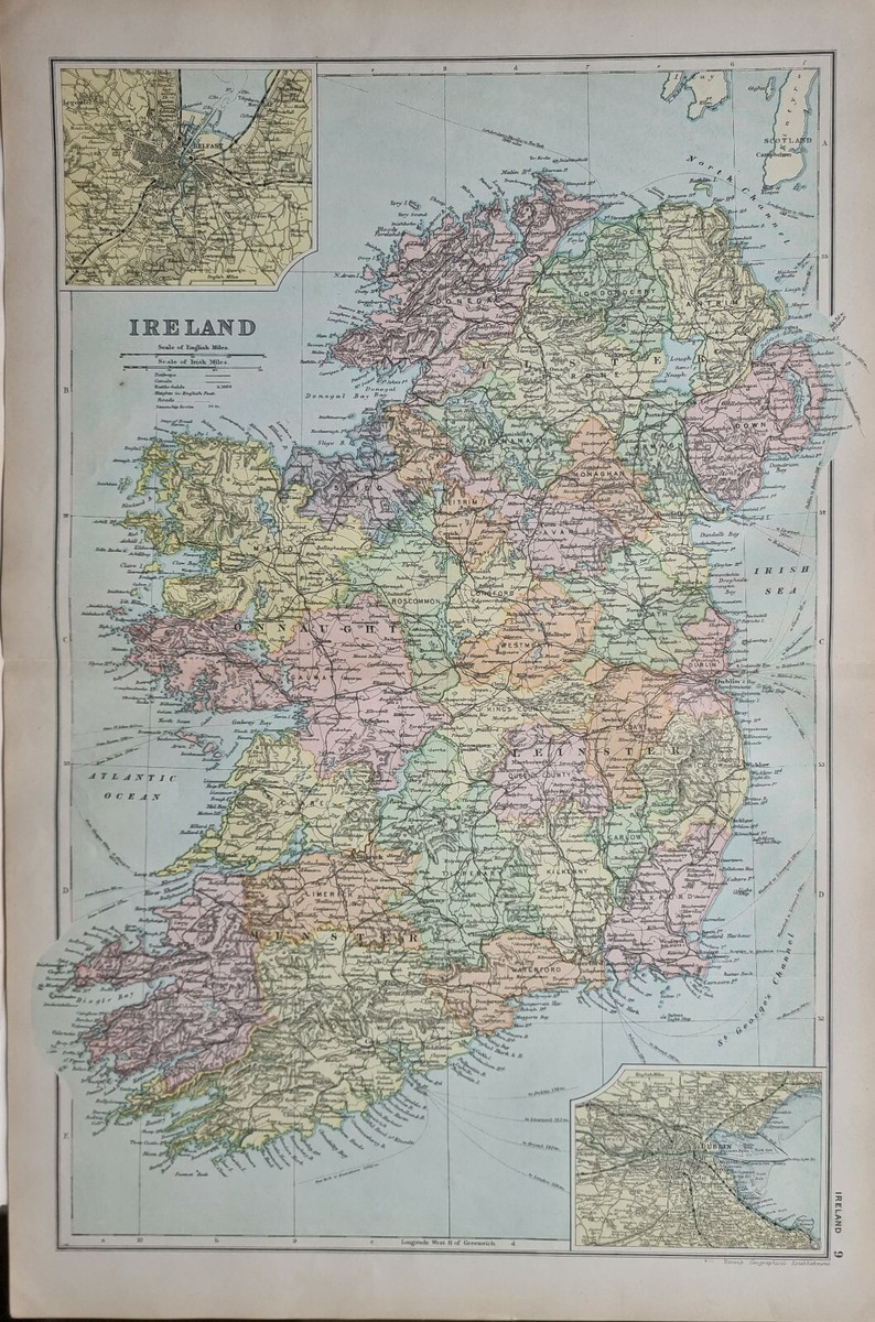Printable Map Roscommon Ireland Ireland Counties And Capitals List And