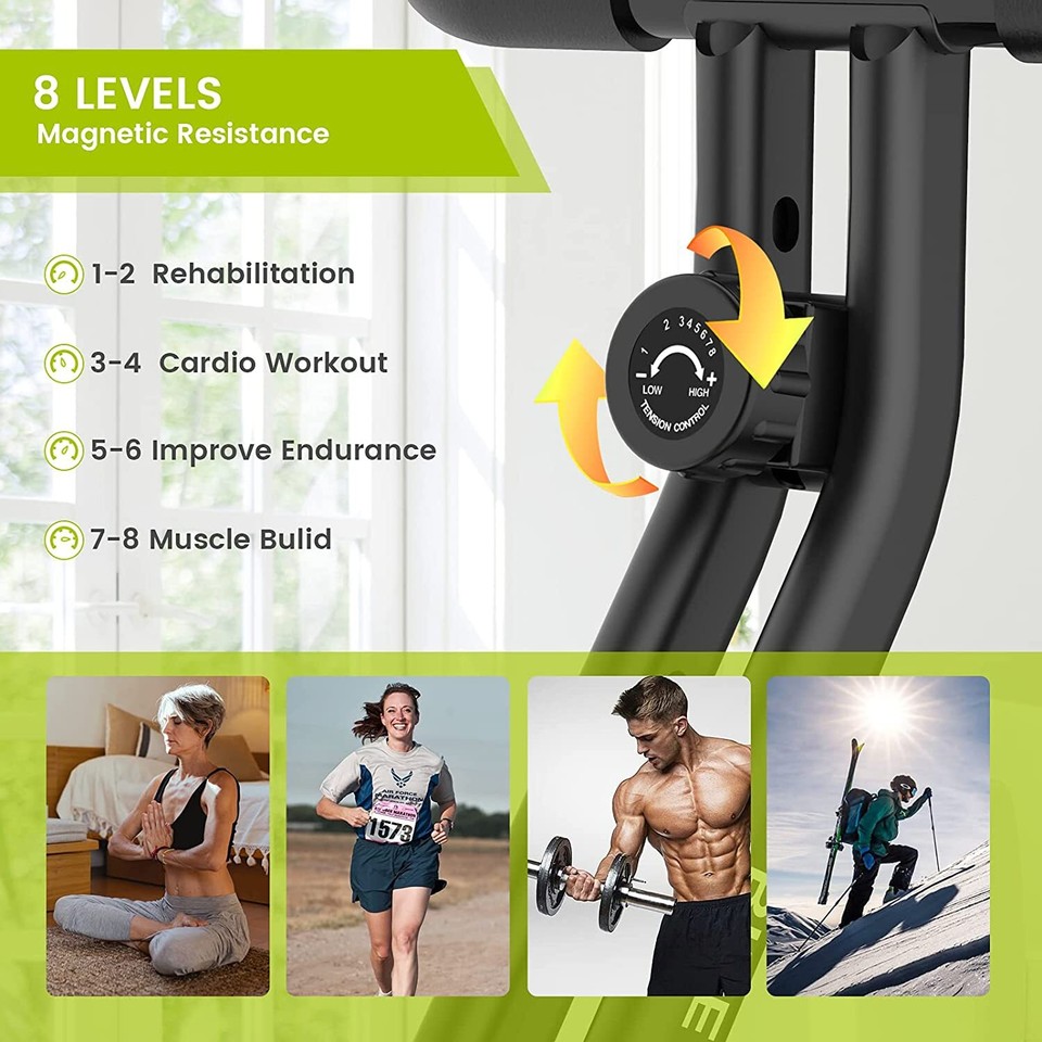 Folding Exercise Bike Cycling Stationary Bike Upright Cycling Magnetic ...