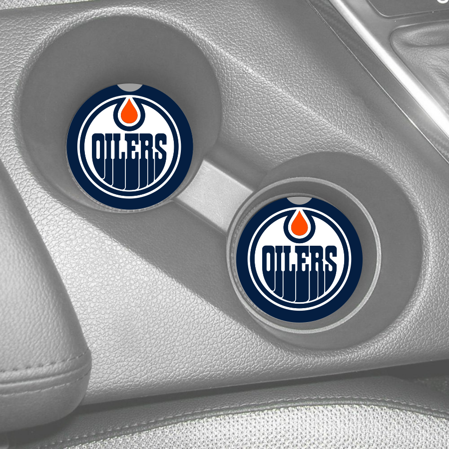 EDMONTON OILERS RUBBER CAR COASTERS SET (2) NHL HOCKEY | eBay