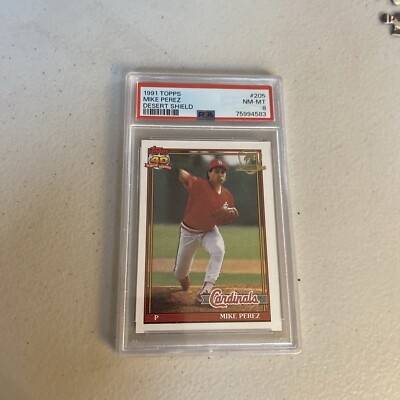 1991 TOPPS DESERT SHIELD #205 MIKE PEREZ RC PSA 8 CARDINALS | eBay