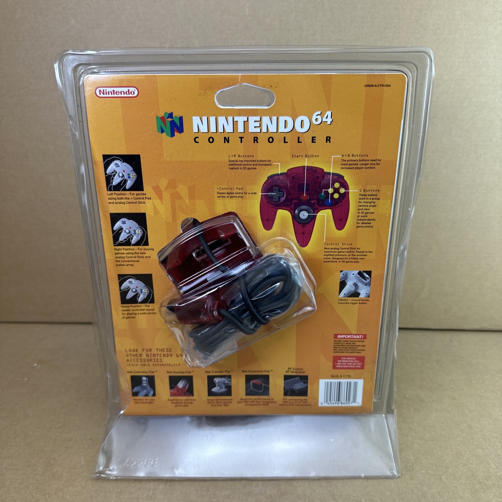 Nintendo 64 WATERMELON Controller in BLISTER - NEW SEALED - Please Read ...