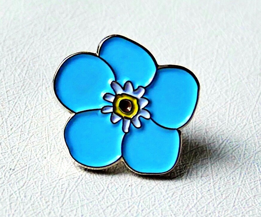 Forget Me Not Blue Flower Alzheimer's Awareness Great Enamel Blue Pin ...