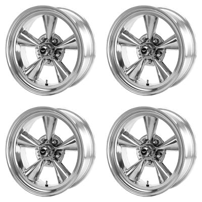 4x American Racing 15x8.5 VN109 TT O Wheels Polished 5x5 5x127 -24mm 3. ...