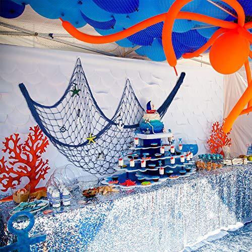 Decorative Fishnet Nautical Fishing Net Wall Hanging Decor, 8 Pieces ...