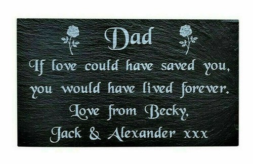 Personalised Engraved Slate Stone Memorial Headstone Grave Marker ...