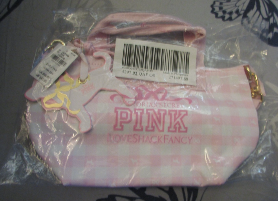 PINK X LoveShack Fancy Mini Tote Bag-Icon Gingham-NEW, Limited Ed. | eBay