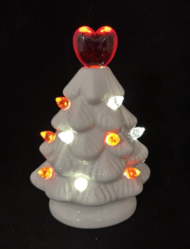 Hobby Lobby Valentines Day Ceramic Light Up Mini Tree 5" White Red ...