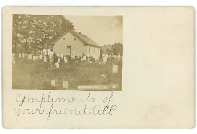 RPPC UB Church Cemetery GARDNERS IDAVILLE PA York County Real Photo ...