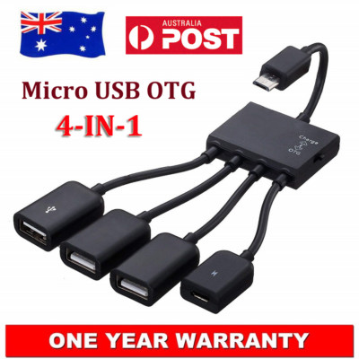 4 in 1 Micro USB OTG Charge HUB Cable for Samsung Galaxy M01S M01 A01 ...