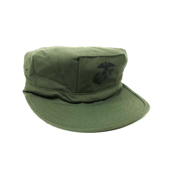 USMC OD Green 8-Point Cover - Marine Corps 1960's Sateen Utility Cap ...
