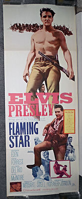 FLAMING STAR original 1960 14x36 insert movie poster ELVIS PRESLEY ...