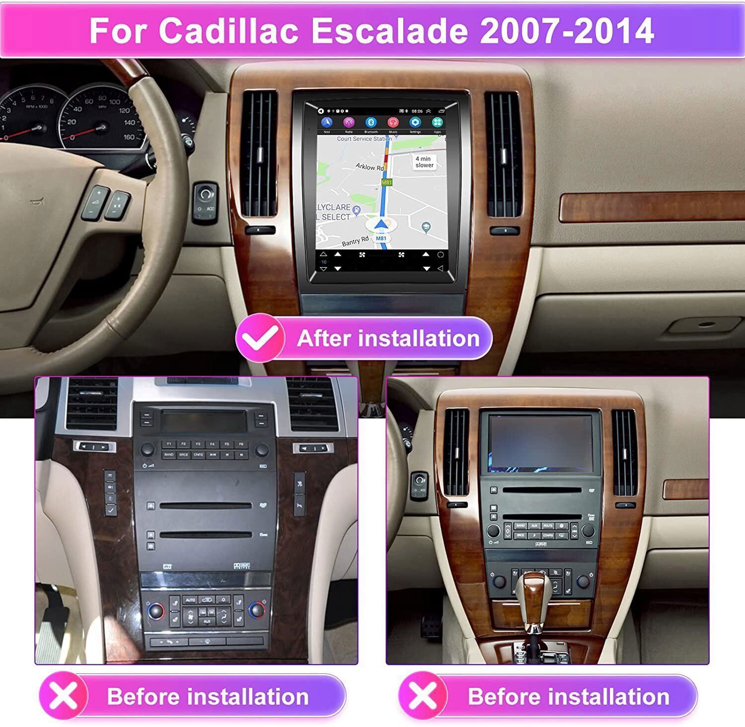 For Cadillac Escalade 2007-2014 Android 13 Carplay Car Stereo Radio GPS ...