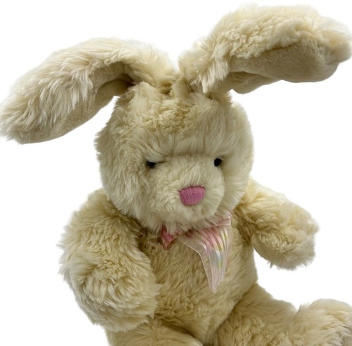 Russ Easter Bunny Plush in Pastel Striped Bow Woodland Rabbit Stuffed ...