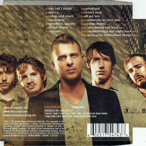 Onerepublic Dreaming Out Loud Album Cover