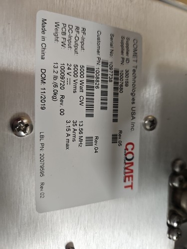 COMET RF Match Etch Chamber 10007680 / Rev 05 / 5000W 13.56MHz LAM AMAT ...