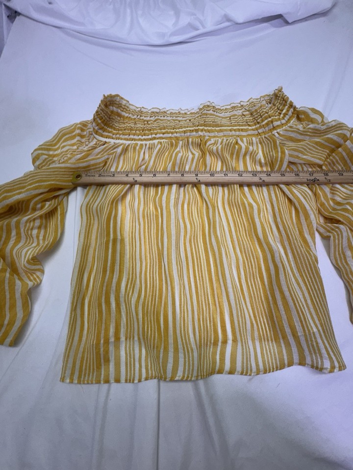 Jealous Tomato Yellow Off Shoulder Boho Hippie Whimsy Blouse Cropped ...