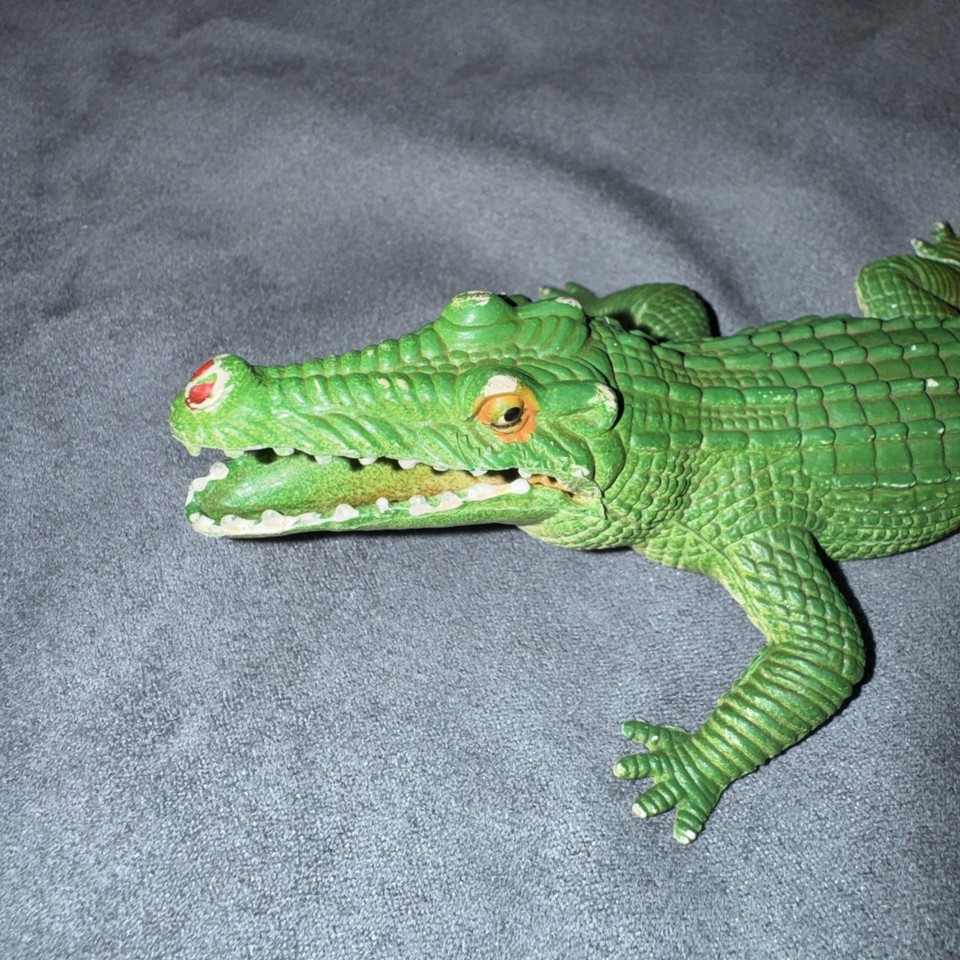 Soft Plastic Crocodile Toy Alligator Action Figure 7.5 Inches Green ...