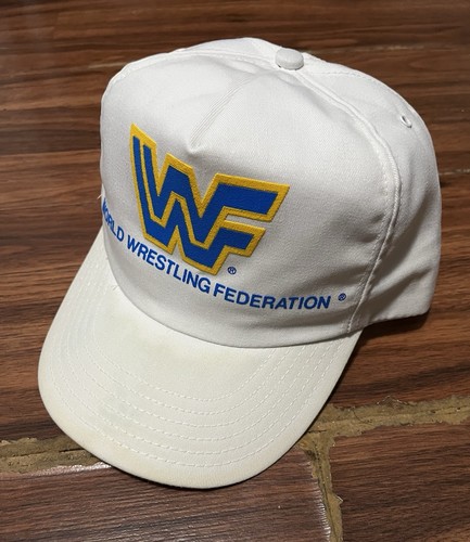 VTG WWF Hat Cap SnapBack Puff Print 80s Made In USA Titan Sports 1988 ...