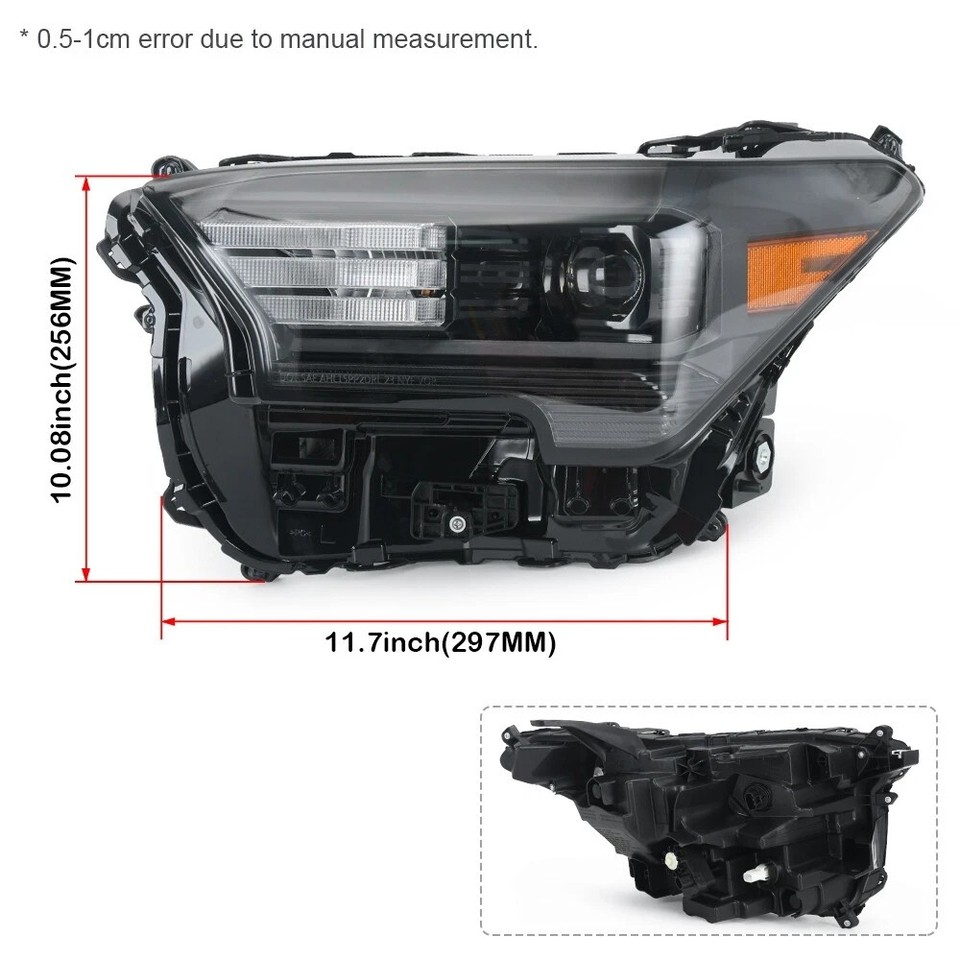 For 2024 2025 Toyota Tacoma Black LED Left LH Driver Side Headlight ...
