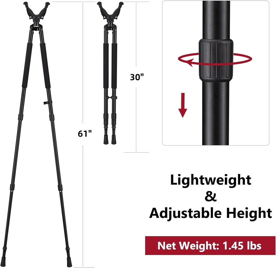 Trakiom Bipod Shooting Sticks for Hunting, , Adjustable Rest, Rifle ...