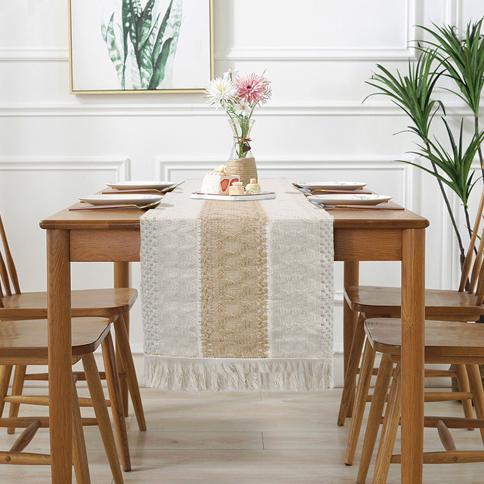 TtS Jute Hessian Table Runner with Tassels Natural Burlap Wedding ...