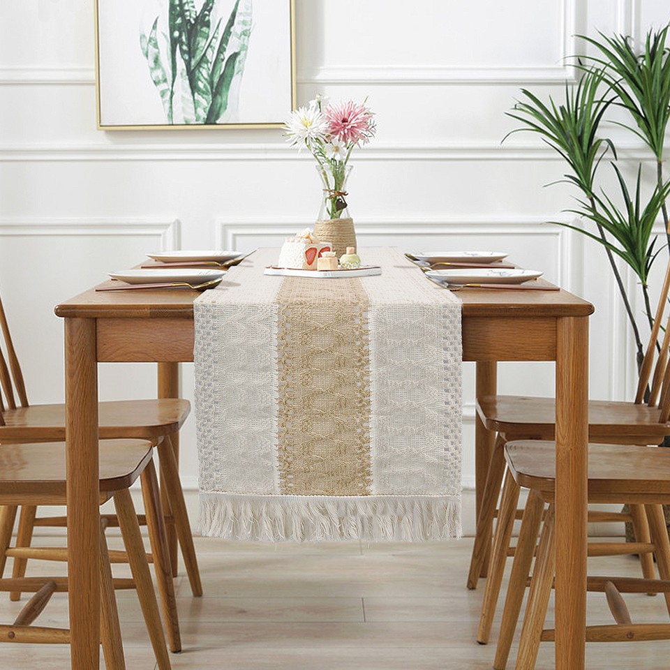 TtS Jute Hessian Table Runner with Tassels Natural Burlap Wedding ...