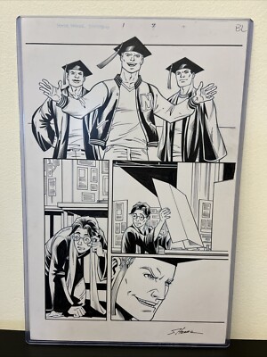 PETER PARKER SHUTTERBUG ISSUE 1 PG 7 SCOTT HANNA BLUE LINE INK 11 x 17 ...