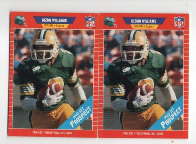 GIZMO WILLIAMS PHILADELPHIA EAGLES PROSPECT 1989 SCORE PRO SET 2X ...