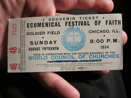 1955 FESTIVAL OF FAITH TICKETS AT SOLIDER FIELD CHICAGO, ILL. BBA-40 | eBay