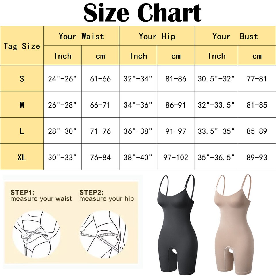 Women Tummy Control Butt Lifter Full Body Shaper Thigh Slimmer Bodysuit ...