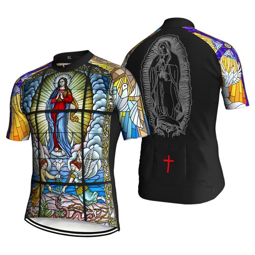 Church Cycling Jersey Short Bicycle Bike Catholic Road Shirt Maria ...