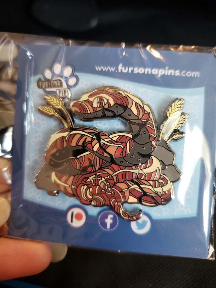 Fursona Pins fursonapins enamel pin grass snake red black 1.5" monthly ...