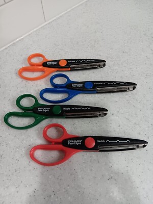 Fiskars Paper Edgers Scissors, 4 Pairs. For Crafting & Scrapbooking | eBay