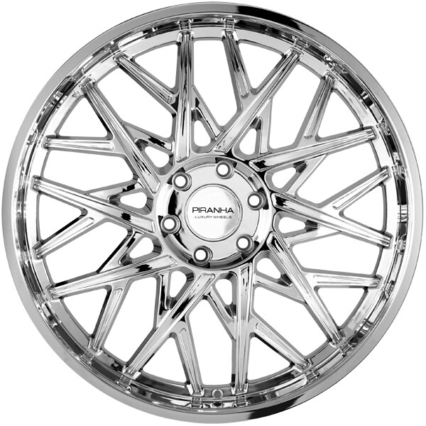 (Set of 4) Piranha PIR525 24x9 6x5.5" +25mm Chrome Wheels Rims 24" Inch ...