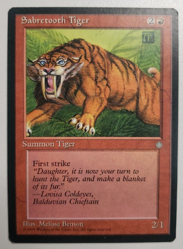 Sabretooth Tiger MTG Red Creature Card Magic the Gathering | eBay