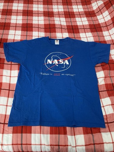 Vintage NASA Blue T Shirt Men Size L | eBay