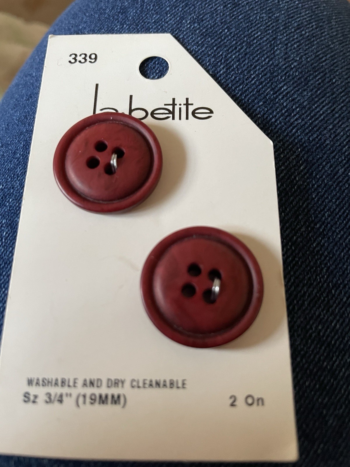 Red/Brown Buttons 19mm X 2 New Old Stock | eBay UK